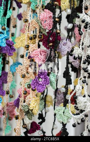 Turkish colorful needle work embroidery flowers as background Stock ...