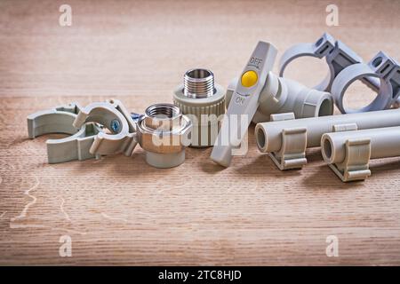 Connectors Water Valve Polypropylene Fixators And Pipe With Clips On ...