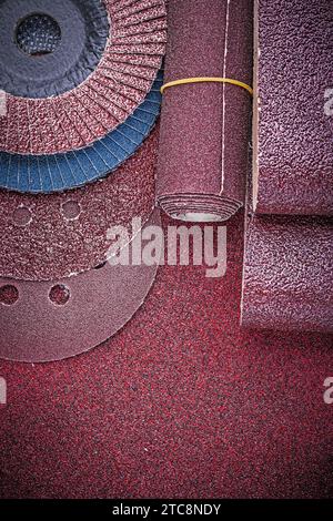 Abrasive paper on polishing sheet top view Stock Photo - Alamy