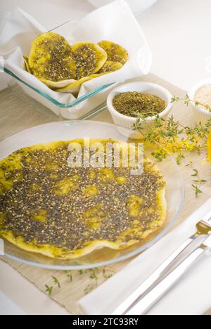 Lebanese pizza with zaatar Stock Photo - Alamy