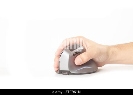 Isolated vertical mouse. Concept of body health. Office syndrome ...