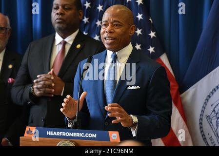 Mayor Eric Adams makes a youth and workforce-related announcement as ...