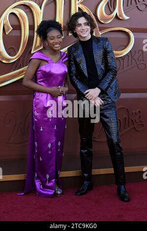 Calah Lane und Timothee Chalamet bei der Premiere des Kinofilms Wonka ...