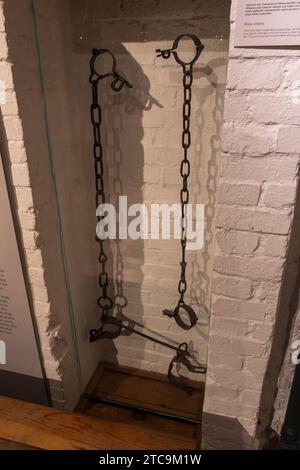 Slave chains used to transport African slaves in the International ...