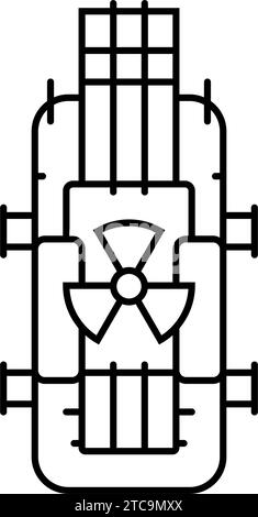 small modular nuclear reactor future technology line icon vector ...