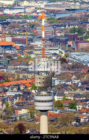 Aerial view, City, Spire of the Florianturm with view to the Dortmunder ...