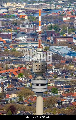 Aerial view, City, Spire of the Florianturm with view to the Dortmunder ...