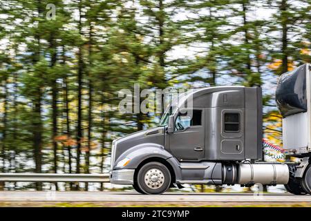 Classic carrier big rig gray semi truck with extended cab for truck ...