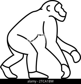australopithecus human evolution line icon vector illustration Stock ...