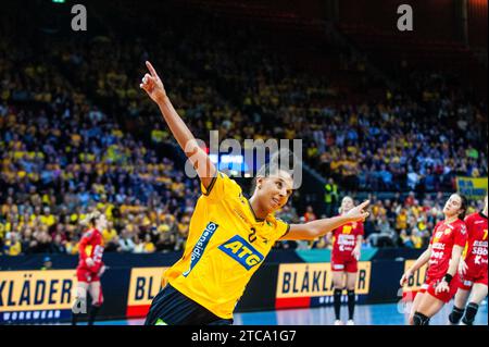 Jamina Roberts of, Sweden. , . celebrates during the IHF Women's World ...