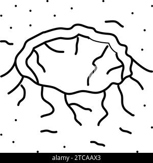 mars crater planet line icon vector illustration Stock Vector Image ...