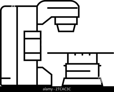 radiation therapy machine nuclear energy line icon vector illustration ...