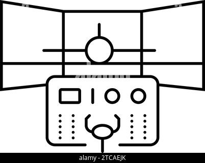 flight simulator aeronautical engineer line icon vector illustration ...