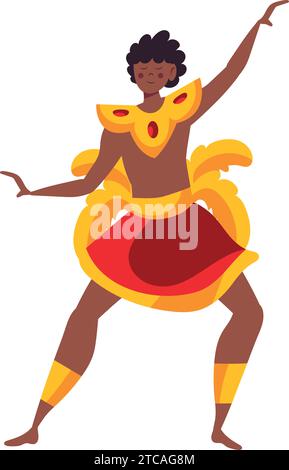 Brazilian samba dancer performing at carnival celebration Vector Stock ...
