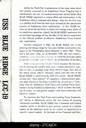 Welcome Aboard USS Blue Ridge (LCC-19) 1971 file 03 of 10 Stock Photo ...