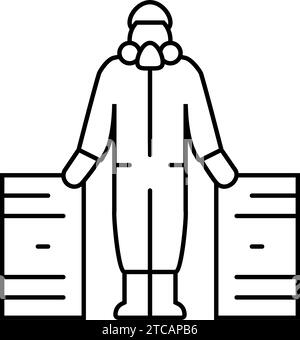 hazardous materials handling line icon vector illustration Stock Vector ...