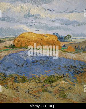 Van Gogh Vincent - Wheat stack under a cloudy sky (1889 Stock Photo - Alamy