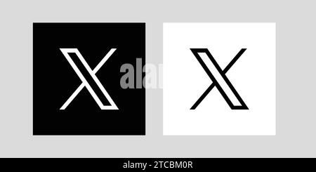 Twitter X logo vector isolated. X new twitter logo in white background ...