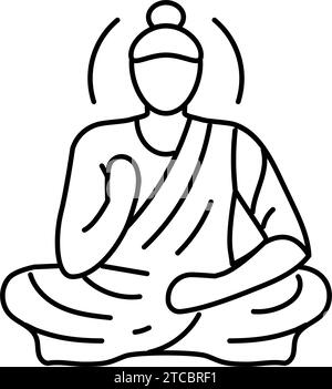 buddha siddhartha gautama line icon vector illustration Stock Vector ...