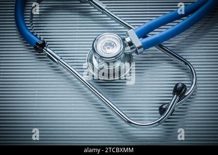 Medical stethoscope on striped background medicine concept Stock Photo ...