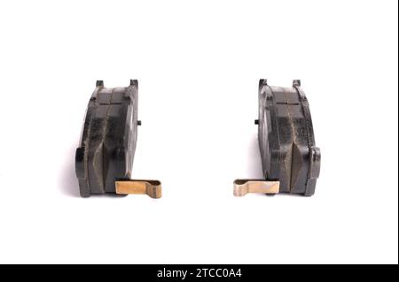Set of 4 pieces of new front disc brake pads, isolated on white Stock ...