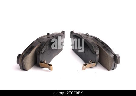 Set of 4 pieces of new front disc brake pads, isolated on white Stock ...
