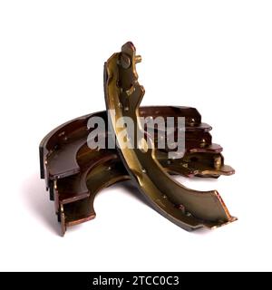 Set of 4 pieces of new rear drum brake pads, isolated on white Stock ...
