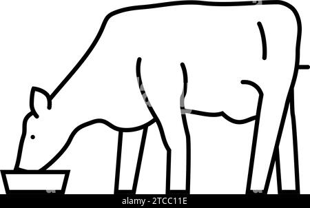 cow drinking water line icon vector illustration Stock Vector Image ...