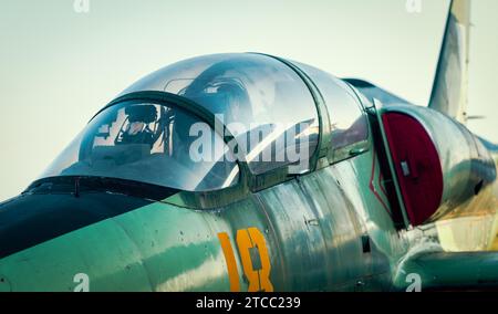 Cockpit of a Russian military fighter aircraft isolated Stock Photo - Alamy