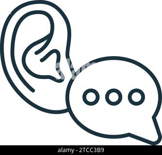 Active listening icon. Monochrome simple sign from critical thinking ...