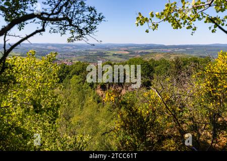 Scenic view from the Lemberg at landscape nearby the river Nahe ...