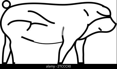 duroc pig breed line icon vector illustration Stock Vector Image & Art ...