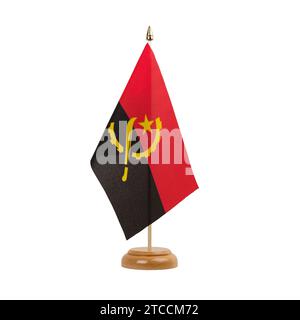 Small national flags of the Angola on a white background Stock Photo ...