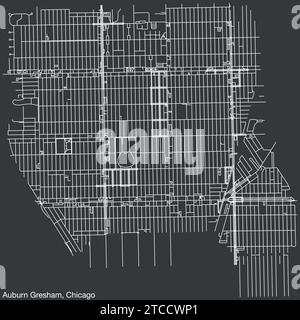 Street roads map of the AUBURN GRESHAM COMMUNITY AREA, CHICAGO Stock ...