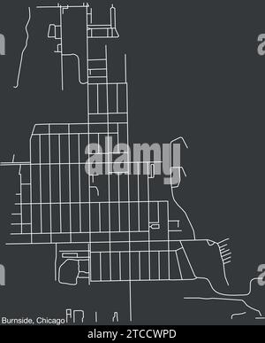 Street roads map of the BURNSIDE COMMUNITY AREA, CHICAGO Stock Vector ...