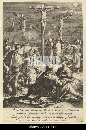 The Crucifixion, Passion of Christ, Hendrick Goltzius, 1596-1599, printmaking, engraving Stock ...
