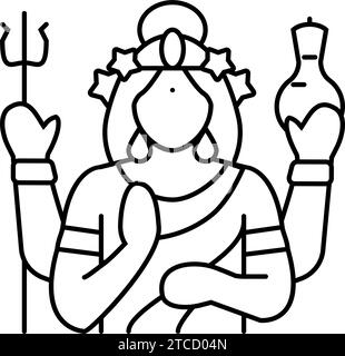 mohini god indian line icon vector illustration Stock Vector Image ...