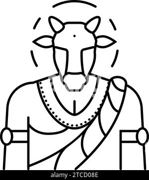 nandi god indian line icon vector illustration Stock Vector Image & Art ...