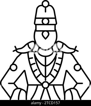 vithoba god indian line icon vector illustration Stock Vector Image ...