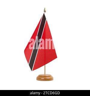 Small national flags of the Trinidad and Tobago on a black background ...