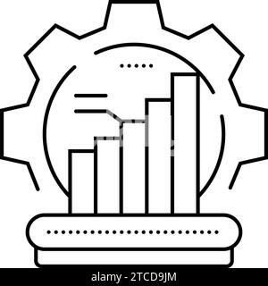 lean manufacturing mechanical engineer line icon vector illustration ...