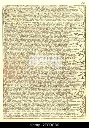 William Blake - Jerusalem, Plate 38, ''His face and bosom....'' Stock ...