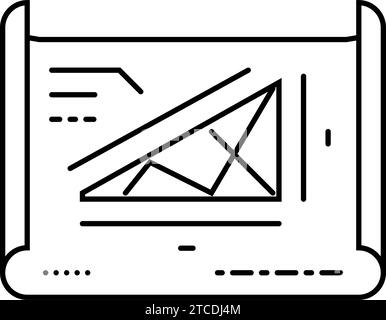 structural drafting architectural drafter line icon vector. structural ...