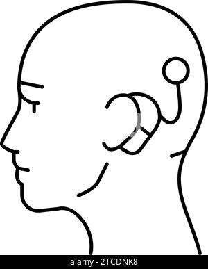 cochlear implant line icon vector. cochlear implant sign. isolated ...