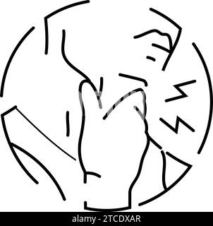 sore throat hoarseness disease symptom line icon vector illustration ...