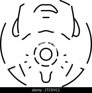 difficulty swallowing disease symptom line icon vector illustration ...