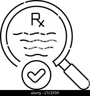 prescription verification pharmacist line icon vector illustration ...