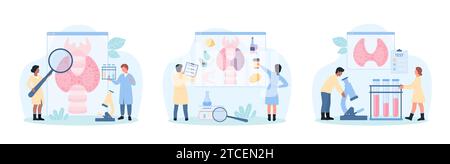 Diet for thyroid disease vector illustration. Cartoon tiny doctors with ...