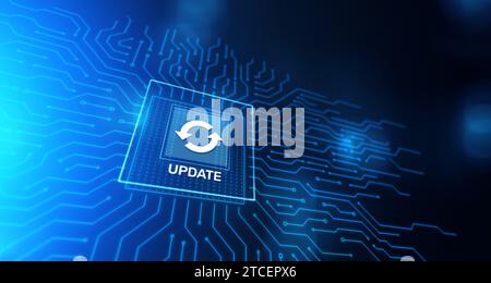 Update System Upgrade Software version technology concept on virtual ...