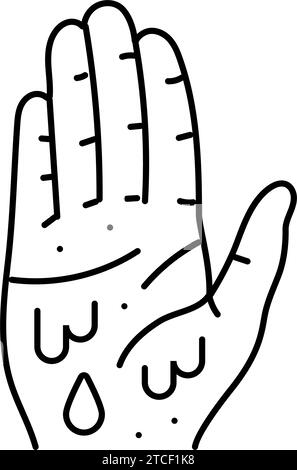 cold clammy skin disease symptom line icon vector illustration Stock ...